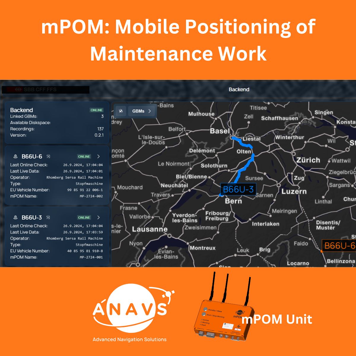 mPOM | Mobile Positioning of Maintenance Work | ANavS®